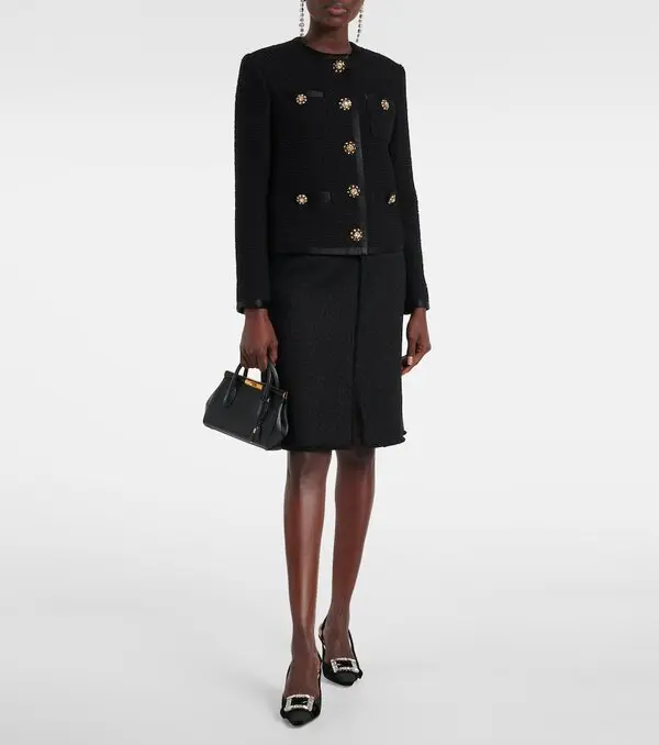 Dolce & Gabbana Dg Wool-blend Tweed Midi Skirt