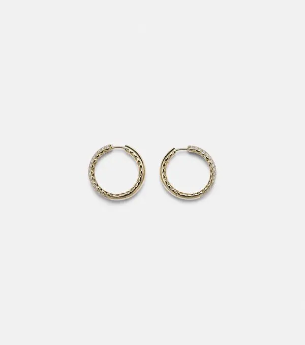 David Yurman Dy Mercer® Hoop Earrings With Diamonds - Gold