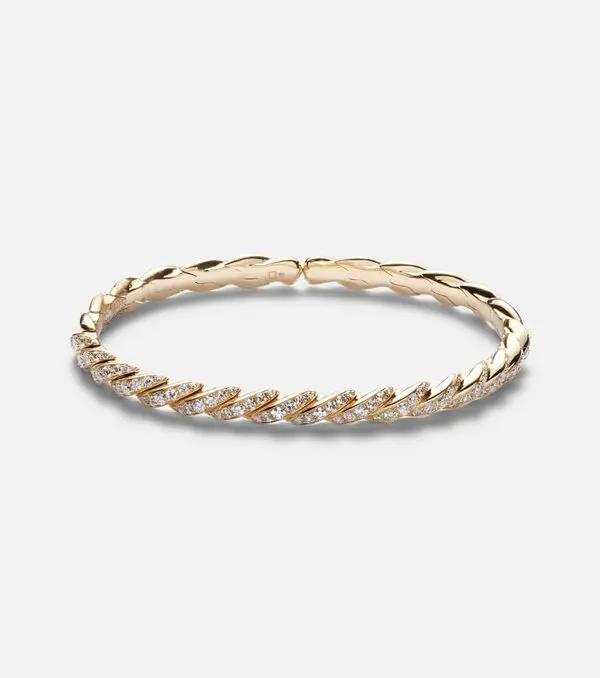 David Yurman Sculpted Cable Flex® Bracelet With Diamonds - Gold