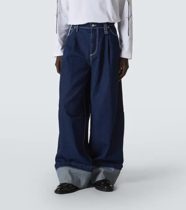 Simone Rocha Embellished Wide-leg Jeans - Blue