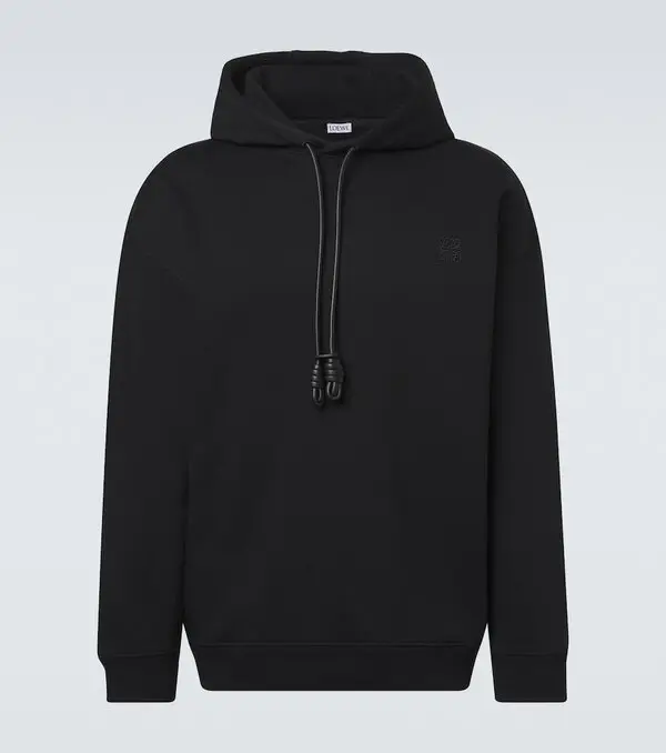 Loewe Anagram Cotton Jersey Hoodie - Black