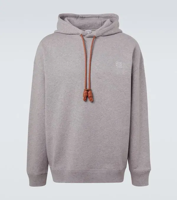 Loewe Anagram Cotton Jersey Hoodie - Grey
