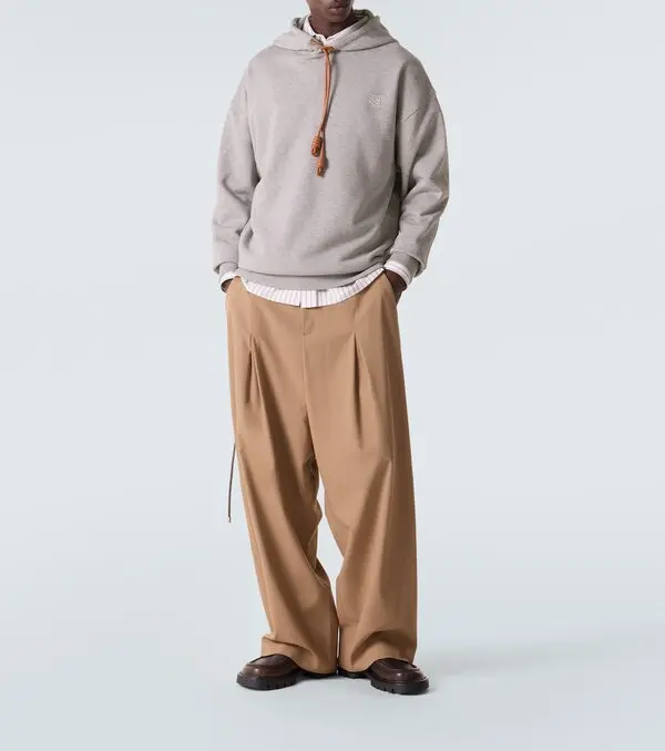 Loewe Anagram Cotton Jersey Hoodie - Grey