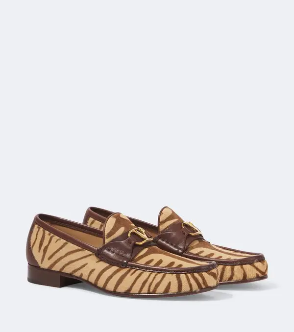 Valentino Garavani Vlogo Zebra-print Loafers - Beige