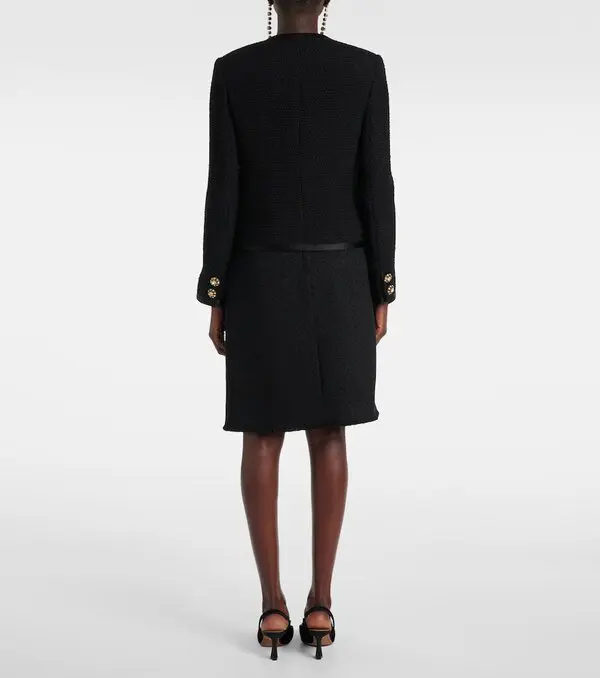 Dolce & Gabbana Wool And Silk-blend Tweed Jacket - Black