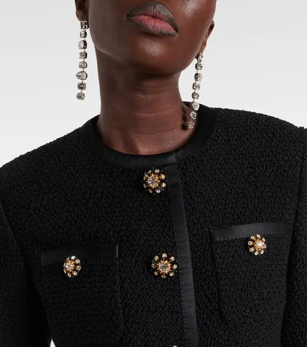 Dolce & Gabbana Wool And Silk-blend Tweed Jacket - Black