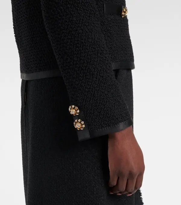 Dolce & Gabbana Wool And Silk-blend Tweed Jacket - Black