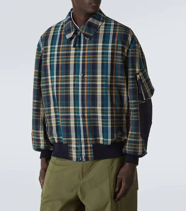 Comme Des Garçons Homme Checked Cotton And Linen Blouson - Multicoloured