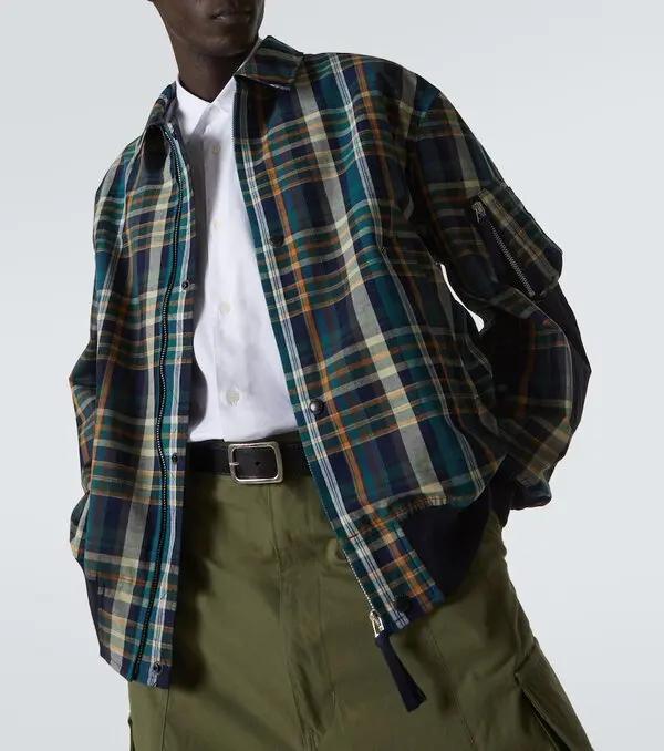 Comme Des Garçons Homme Checked Cotton And Linen Blouson