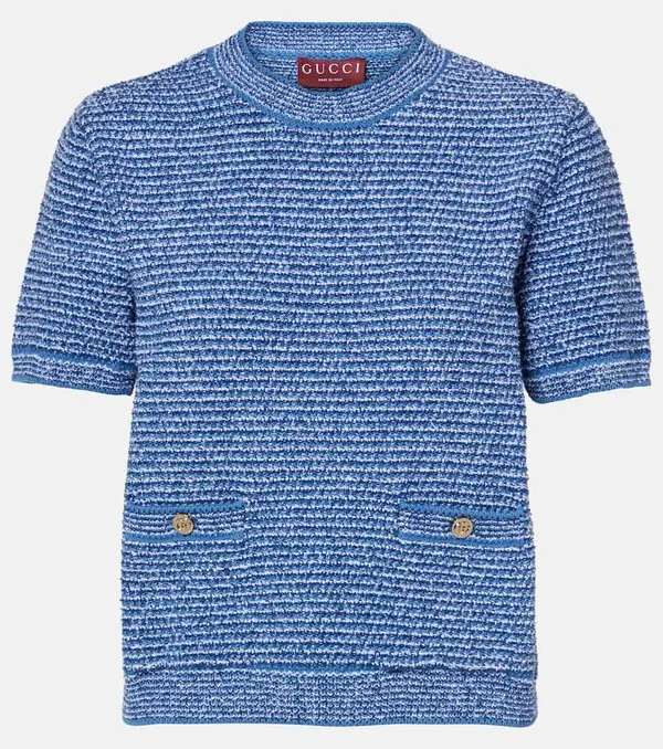 Gucci Double G Knitted Top - Blue