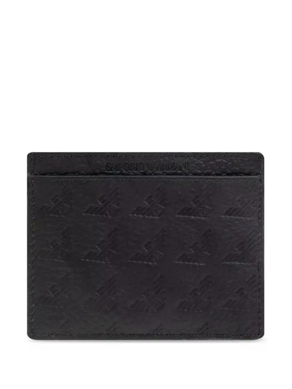 Emporio Armani Eagle-embossed Leather Card Holder