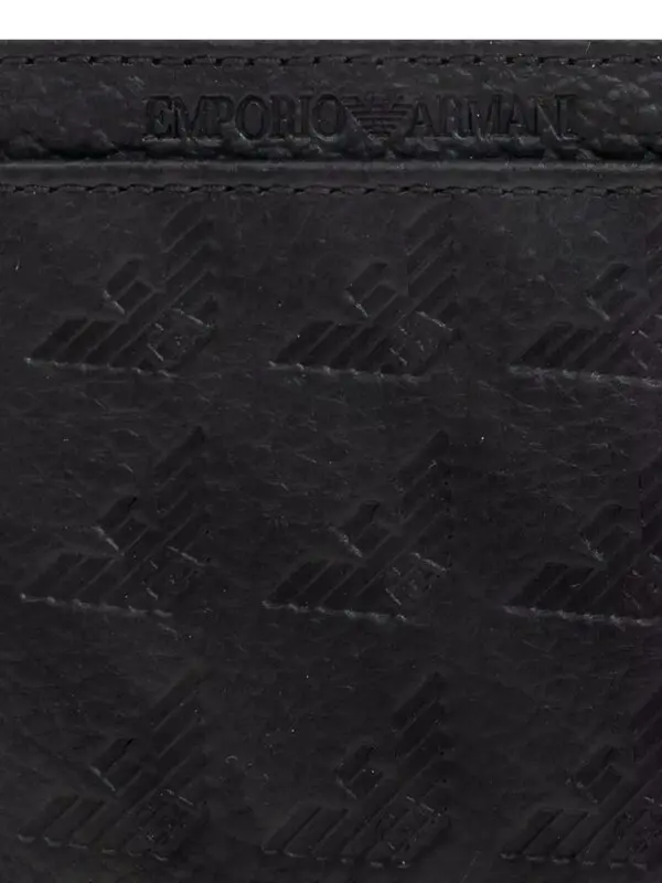 Emporio Armani Eagle-embossed Leather Card Holder
