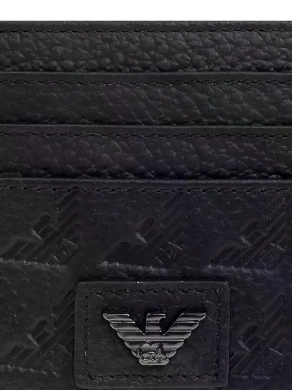 Emporio Armani Eagle-embossed Leather Card Holder