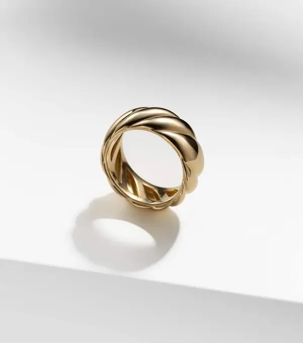 David Yurman Sculpted Cable Ring In 18kt Yellow