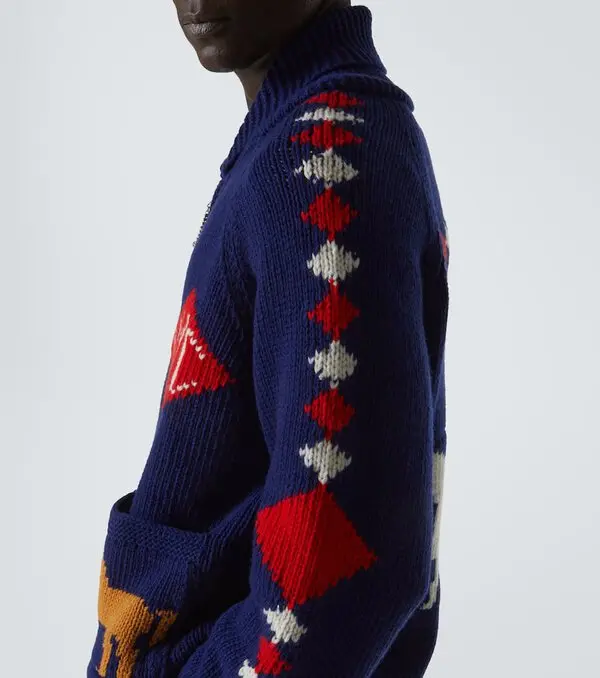 BODE Diamond Corral Wool Zip-up Cardigan