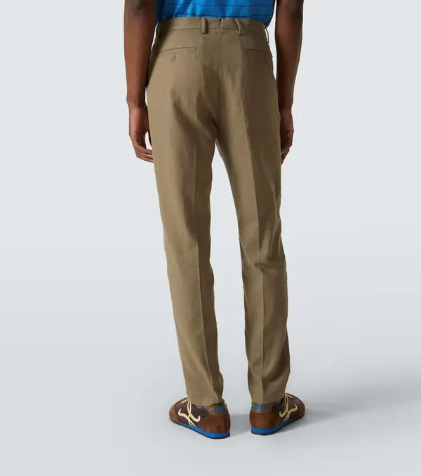 Sunspel Striped Cotton Tapered Trousers