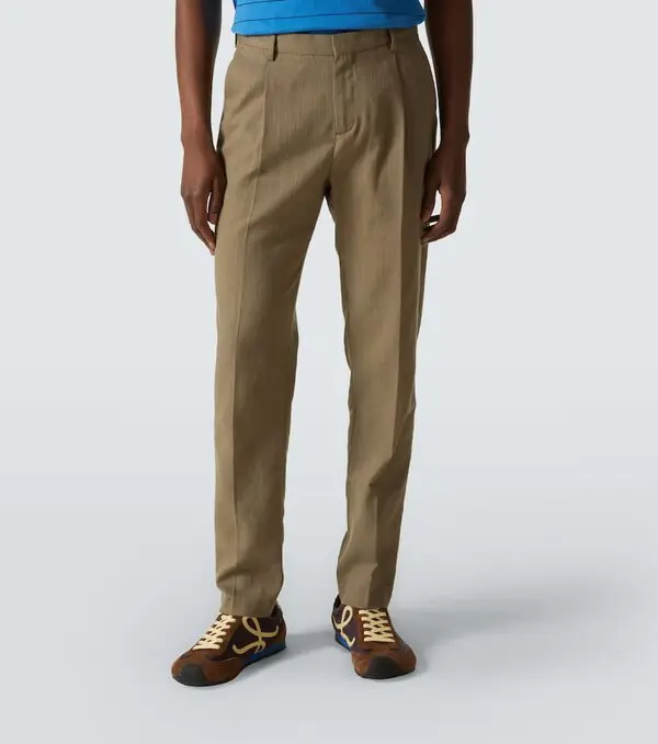 Sunspel Striped Cotton Tapered Trousers