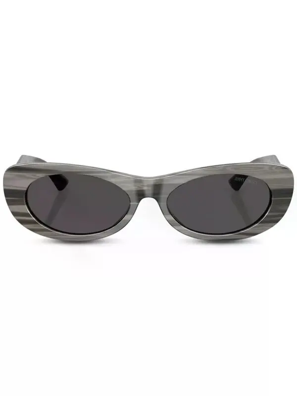 JIMMY CHOO Logo-plaque Sunglasses - Black