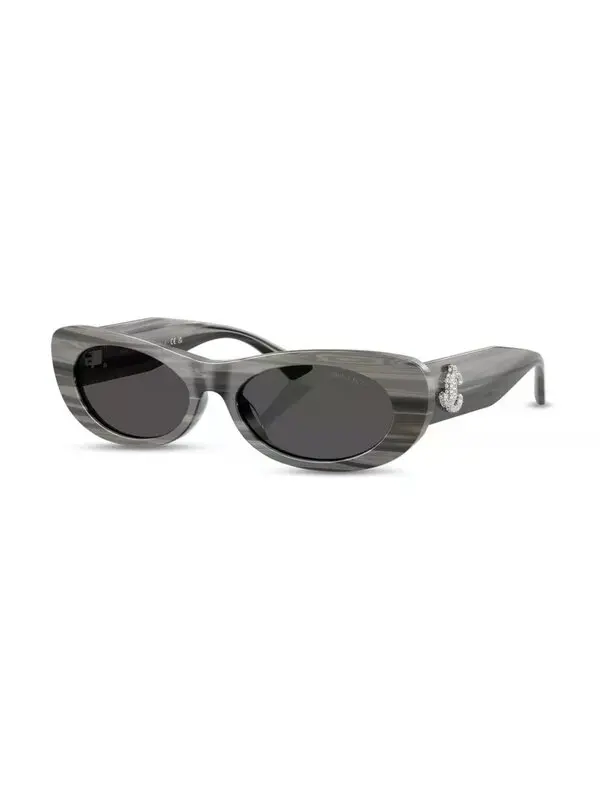 JIMMY CHOO Logo-plaque Sunglasses - Black
