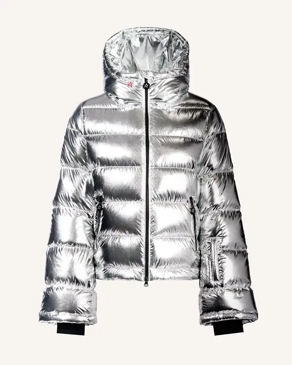 Perfect Moment Metallic Polar Flare Down Jacket - Silver-foil