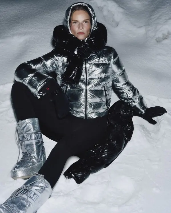 Perfect Moment Metallic Polar Flare Down Jacket - Silver-foil