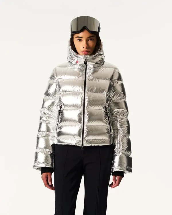 Perfect Moment Metallic Polar Flare Down Jacket - Silver-foil
