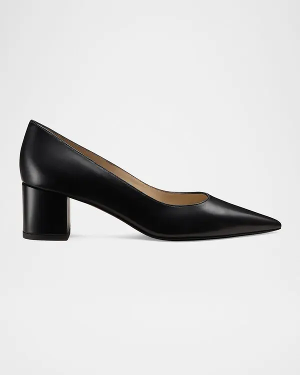STUART WEITZMAN Leather Block-heel Pumps