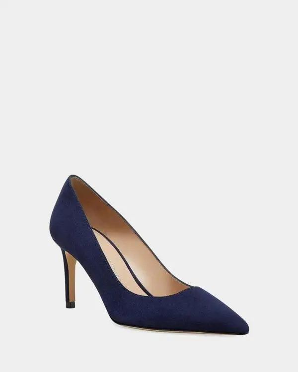 STUART WEITZMAN Suede Stiletto Pumps - Nice Blue