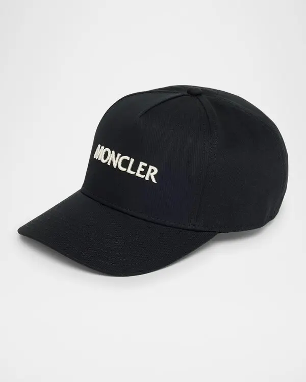 Moncler Logo Embroidered Baseball Hat - Black