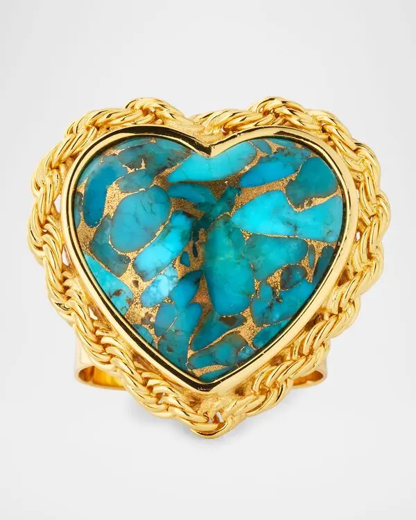 Nest Jewelry Heart Statement Ring - Turquoise