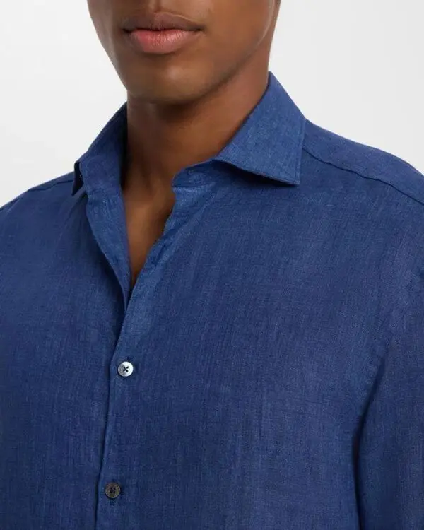 Canali Apos;s Linen Casual Button-down Shirt