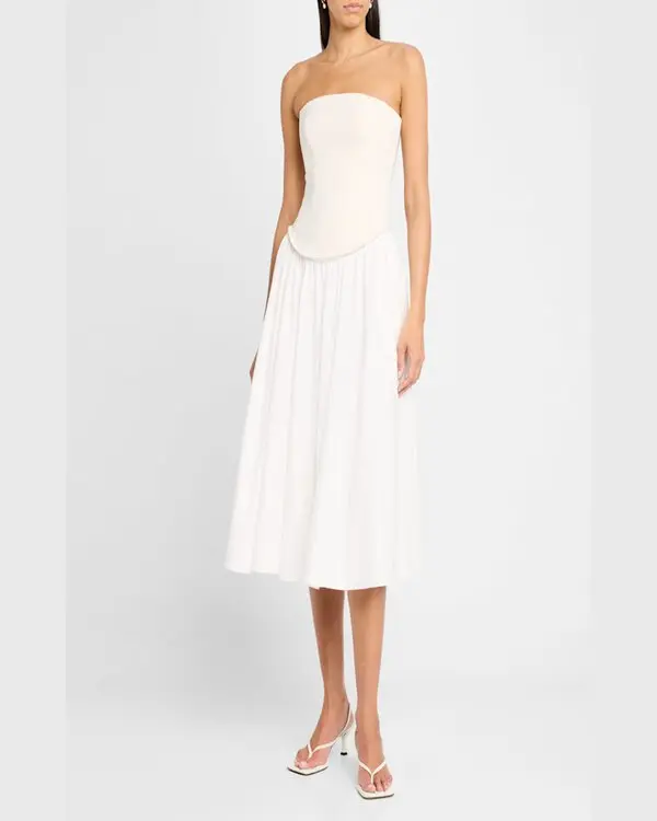 midi dress bec and bridge Karina Tuck Midi Dress in Fire Red