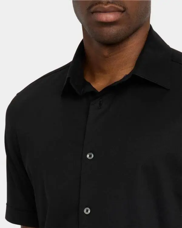 Bugatchi Apos;s Miles Slim Short Sleeve Shirt - Black