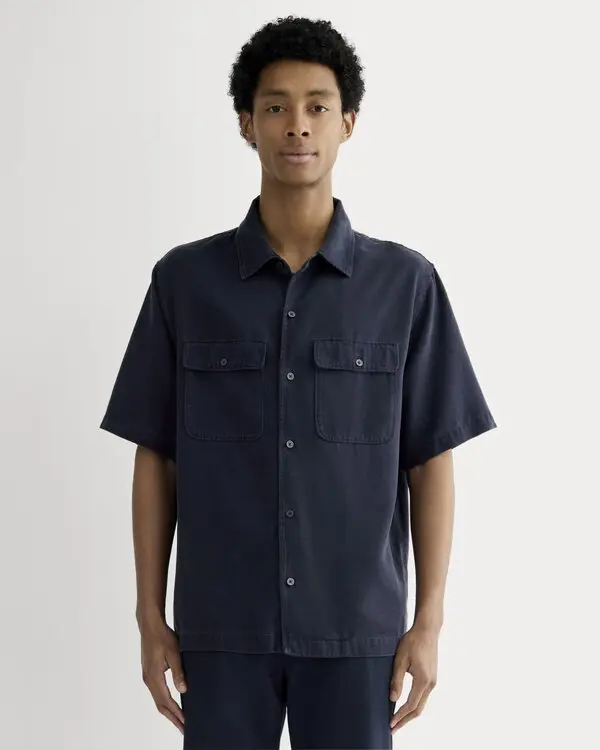 Everlane Relaxed Utility Shirt, Buttersoft Size - Navy