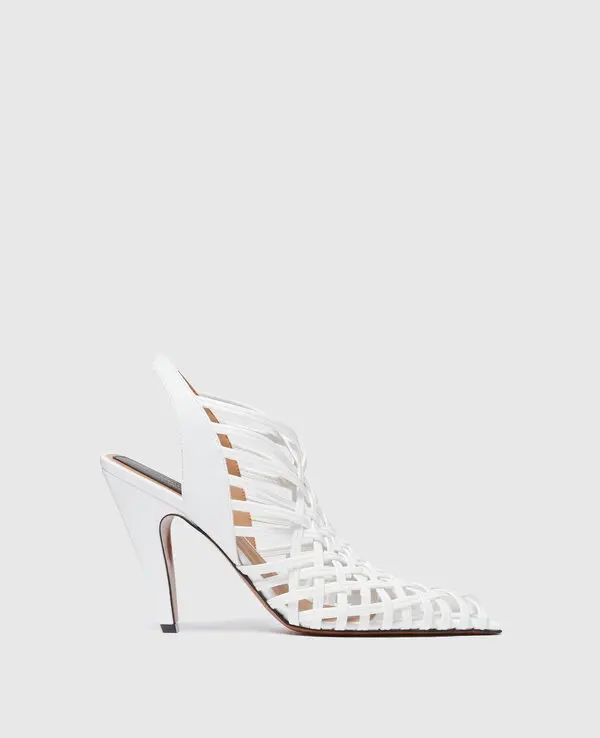 Stella McCartney Stella Spur Woven Slingbacks - White