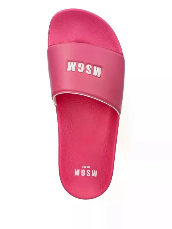 MSGM Logo-embossed Slides - Pink