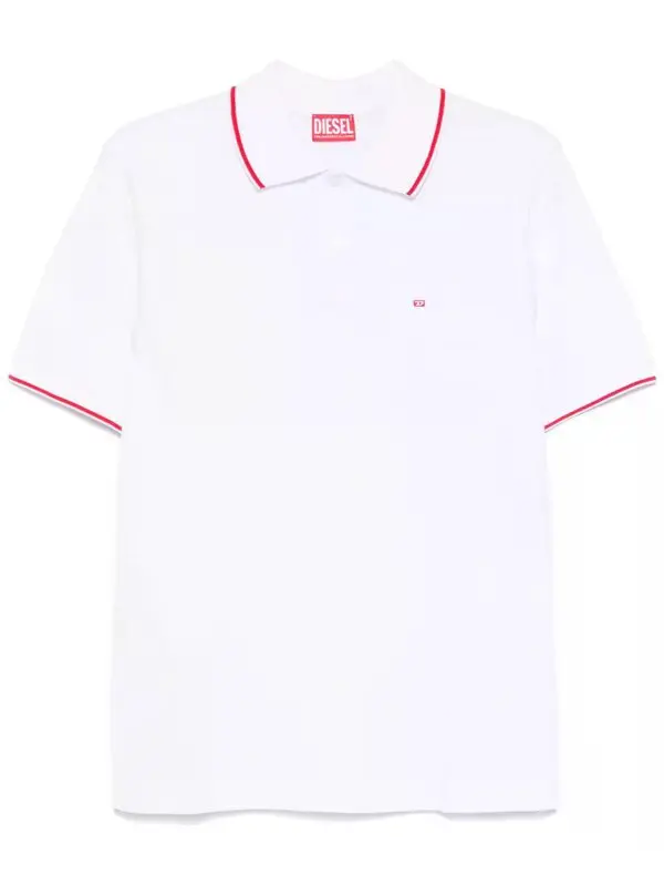 DIESEL® Polo Shirt With Micro Embroidery - White