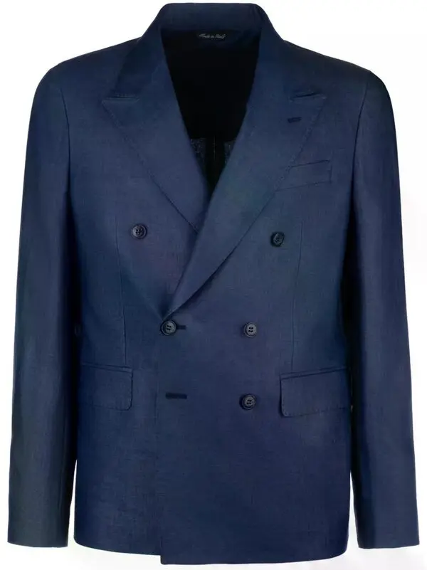 Brian Dales Double-breasted Blazer - Blue