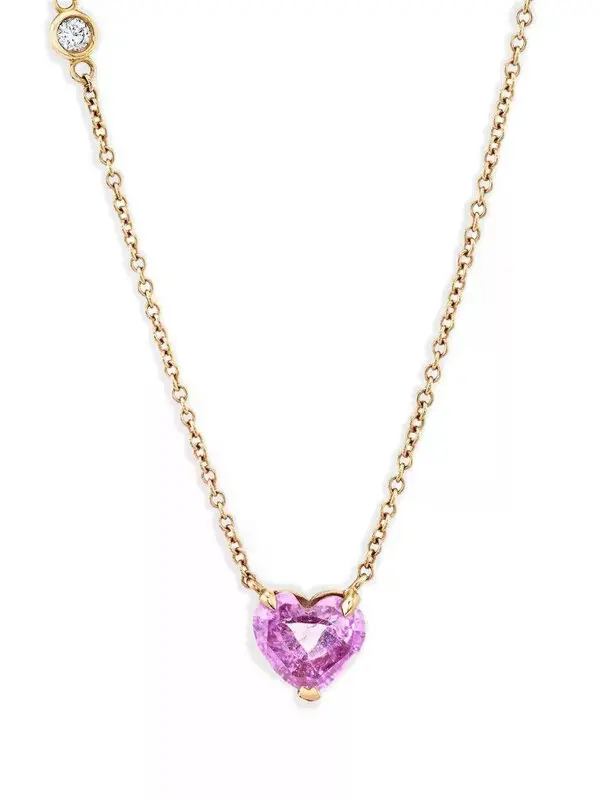 Shay 18kt Rose Heart Sapphire Necklace - Gold