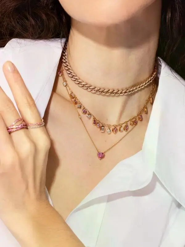 Shay 18kt Rose Heart Sapphire Necklace