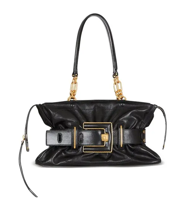 Balmain Small Leather Anthem Shoulder Bag - Black