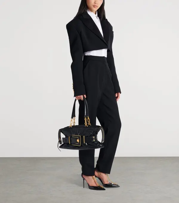 Balmain Small Leather Anthem Shoulder Bag - Black