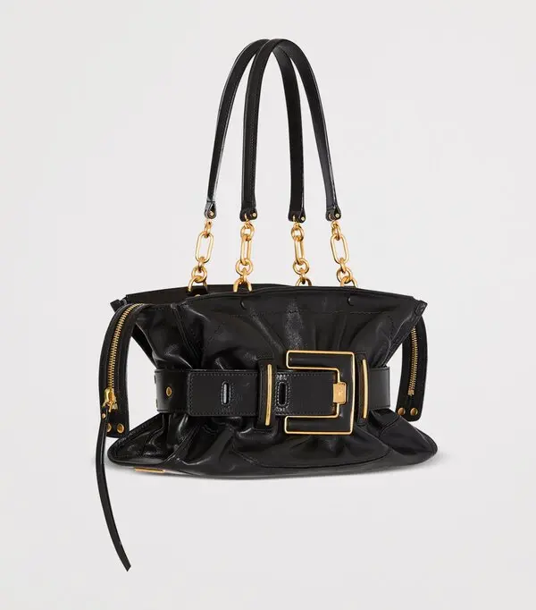 Balmain Small Leather Anthem Shoulder Bag - Black