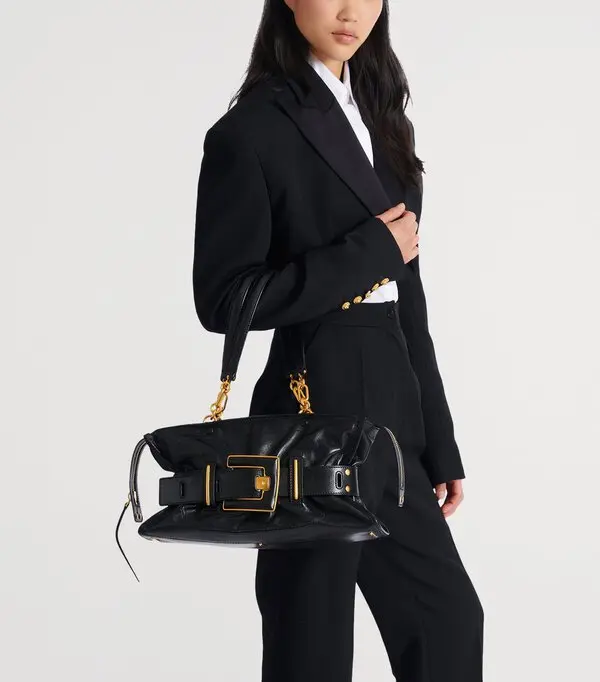 Balmain Small Leather Anthem Shoulder Bag - Black