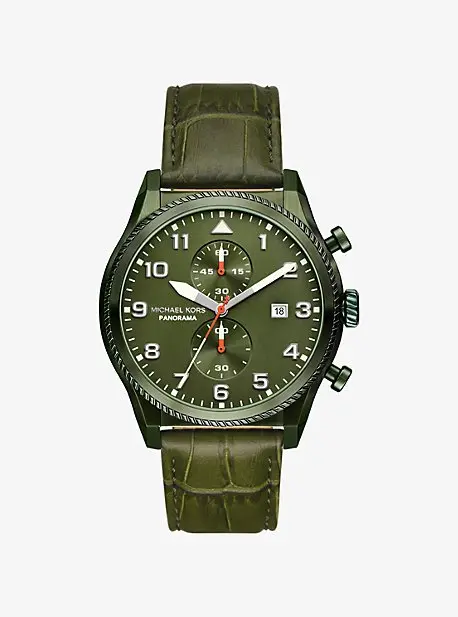 Michael Kors Panorama Oversized Chronograph Watch - Green