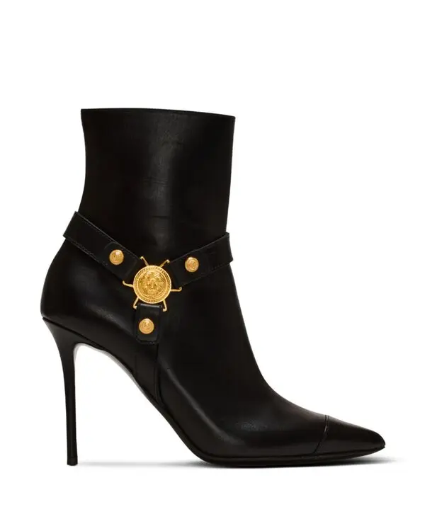 Balmain Heeled Calfskin Eva Ankle Boots