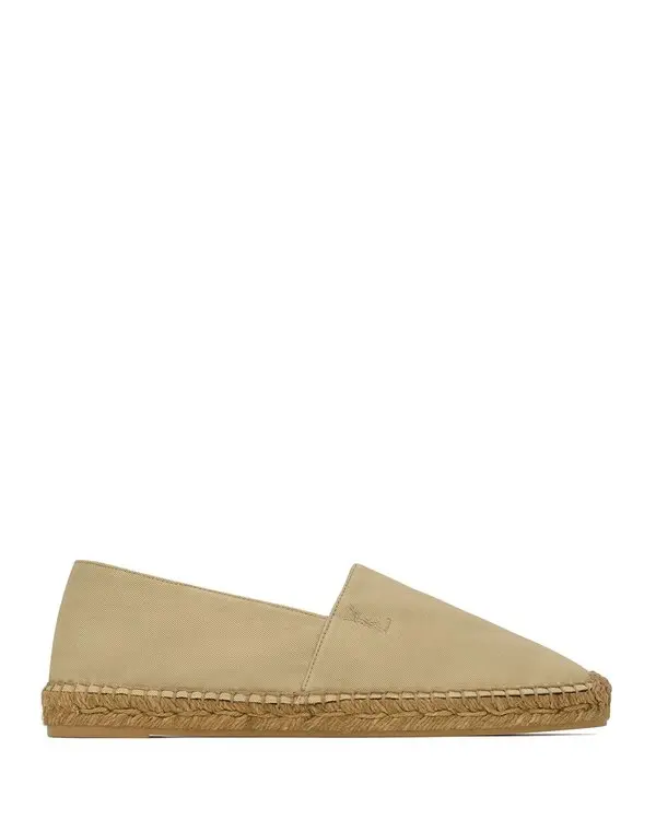 Saint Laurent Logo-embroidered Canvas Espadrilles - Biscuit Cotton Gabardine