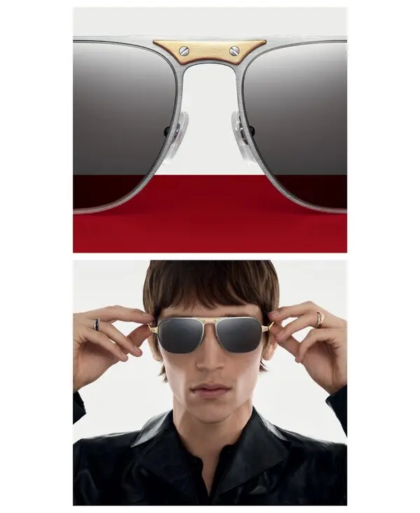 Cartier Santos Evolution Navigator Sunglasses - Silver