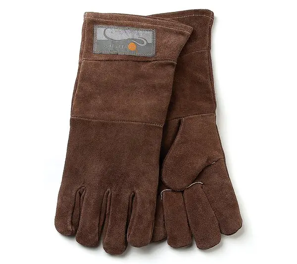 OUTSET Leather Grill Gloves Set - One-color