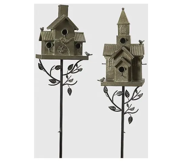 GERSON INTERNATIONAL 76 In Metal Birdhouse Yard Stake Gerson Inte Rnational - One-color